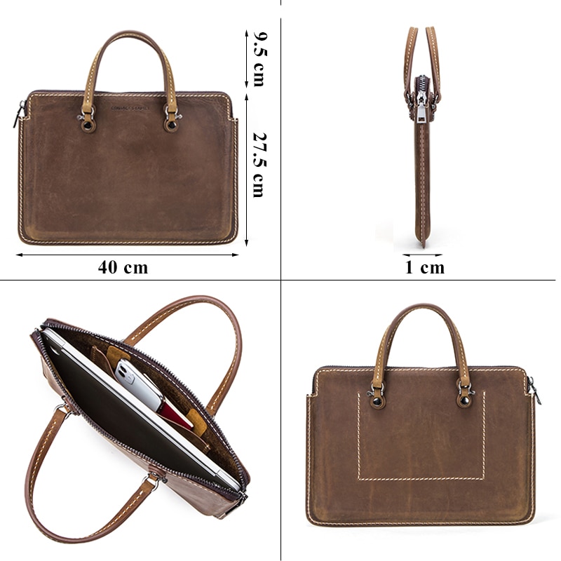 Premium Genuine Leather 15” Laptop Bag - Leatherya